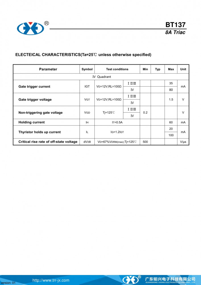 JUXING BT137 datasheet page 2