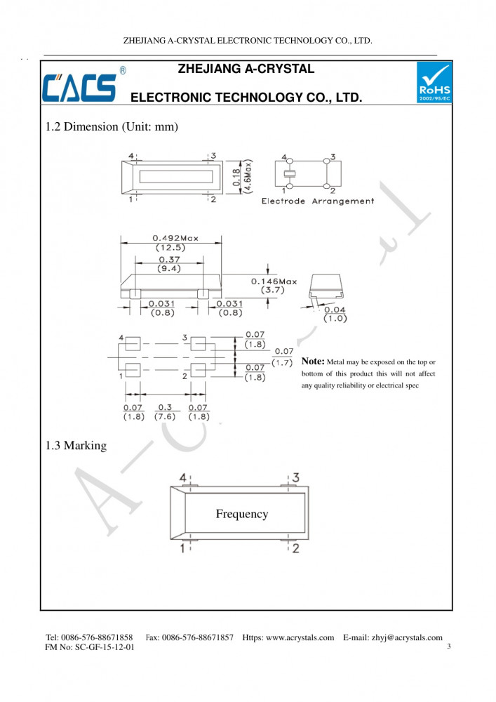 PMX308 specification document page 3