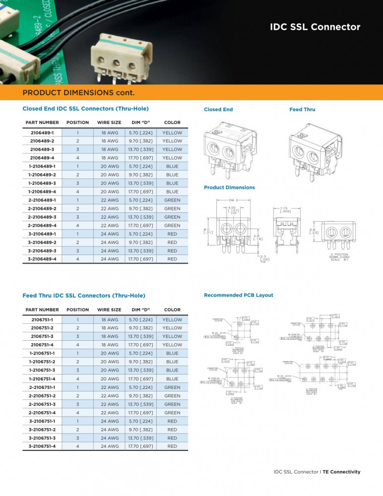 TE Connectivity IDC SSL connector document page 4