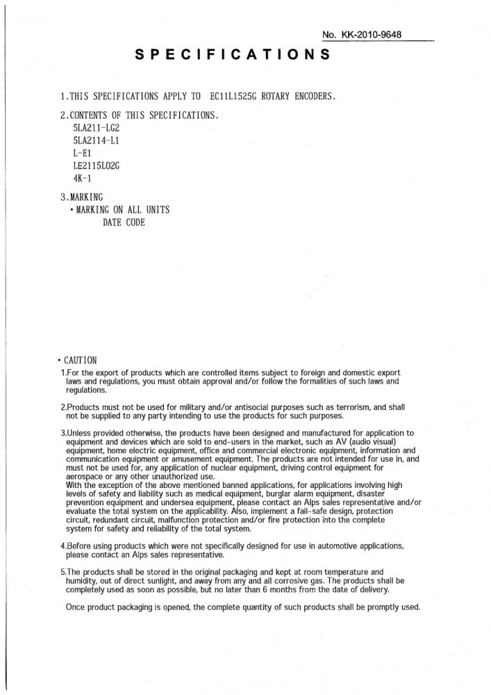EC11L1525G01 specification page 2