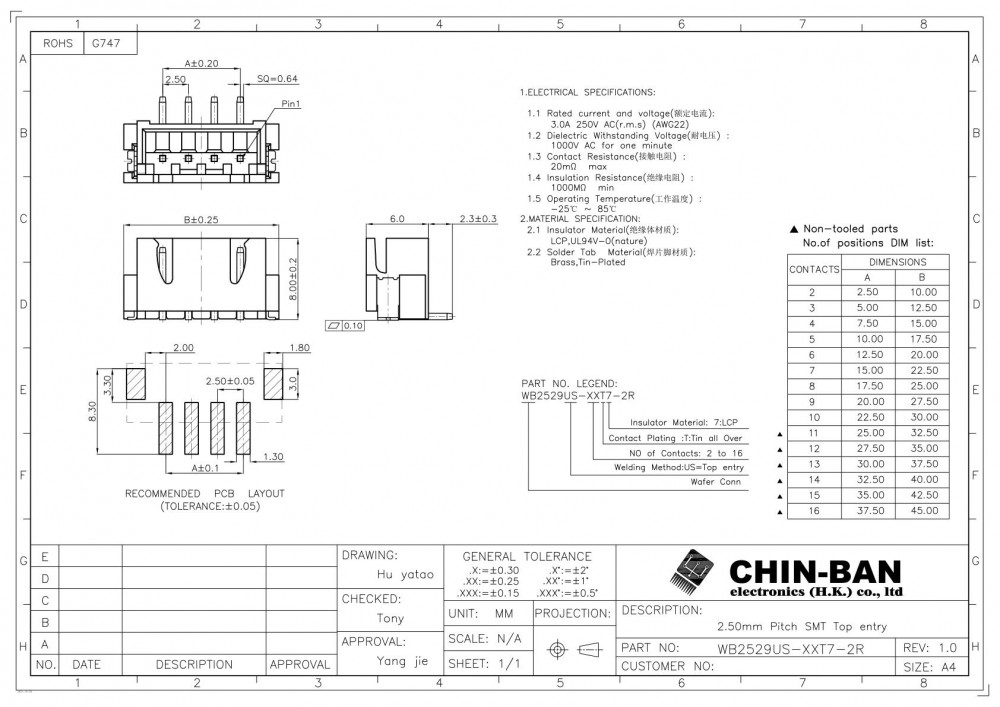 CHIN-BAN WB2529US-05T7-2R technical drawing