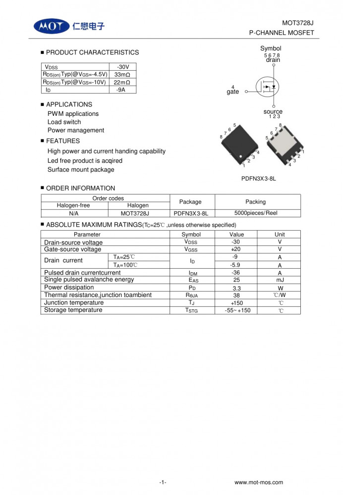 MOT3728J datasheet page 1