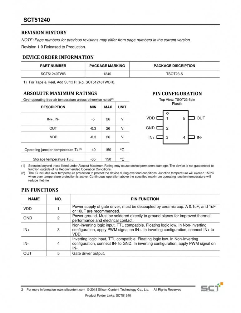 SCT51240 datasheet page 2