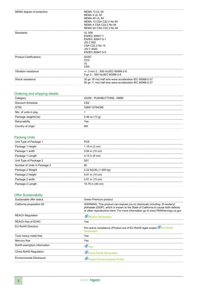 XB6DA22B technical document page 2