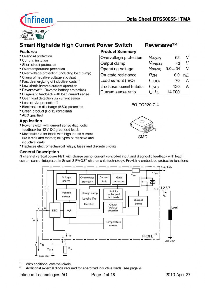 BTS50055-1TMA datasheet page 1