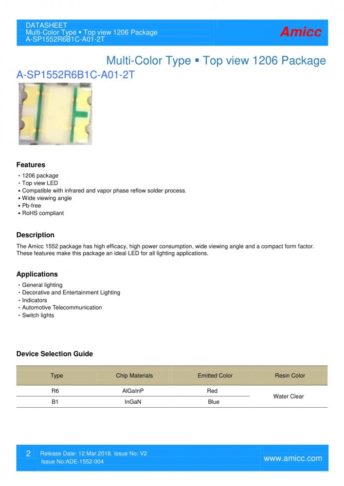 A-SP1552R6B1C-A01-2T datasheet page 2