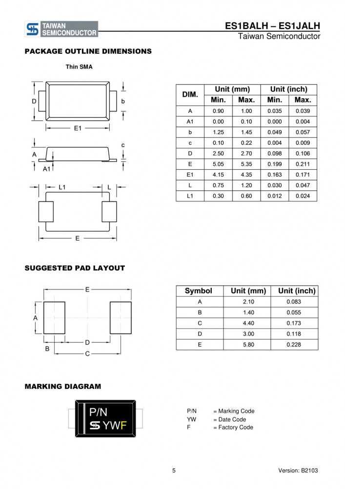 ES1GALH datasheet page 5