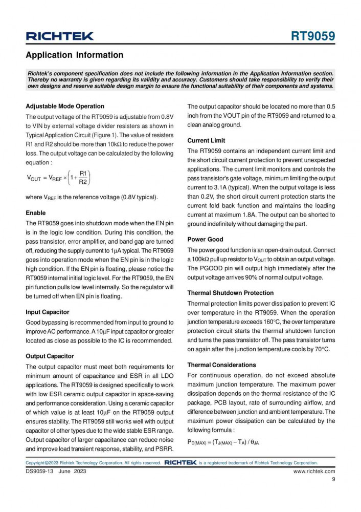 RT9059 datasheet page 9
