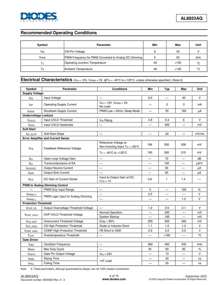 AL8853AQS-13 datasheet page 4