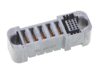 EXTreme Ten60Power Vertical Receptacle with Side Guides, 4 DC Power Circuits, 30 Signal Circuits, 4 DC Power Circuits, Press Fit Tail