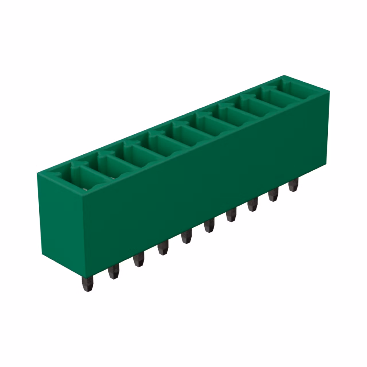 3.50mm Pitch Eurostyle Vertical PCB Header, Green Housing, 10 Circuits for sale