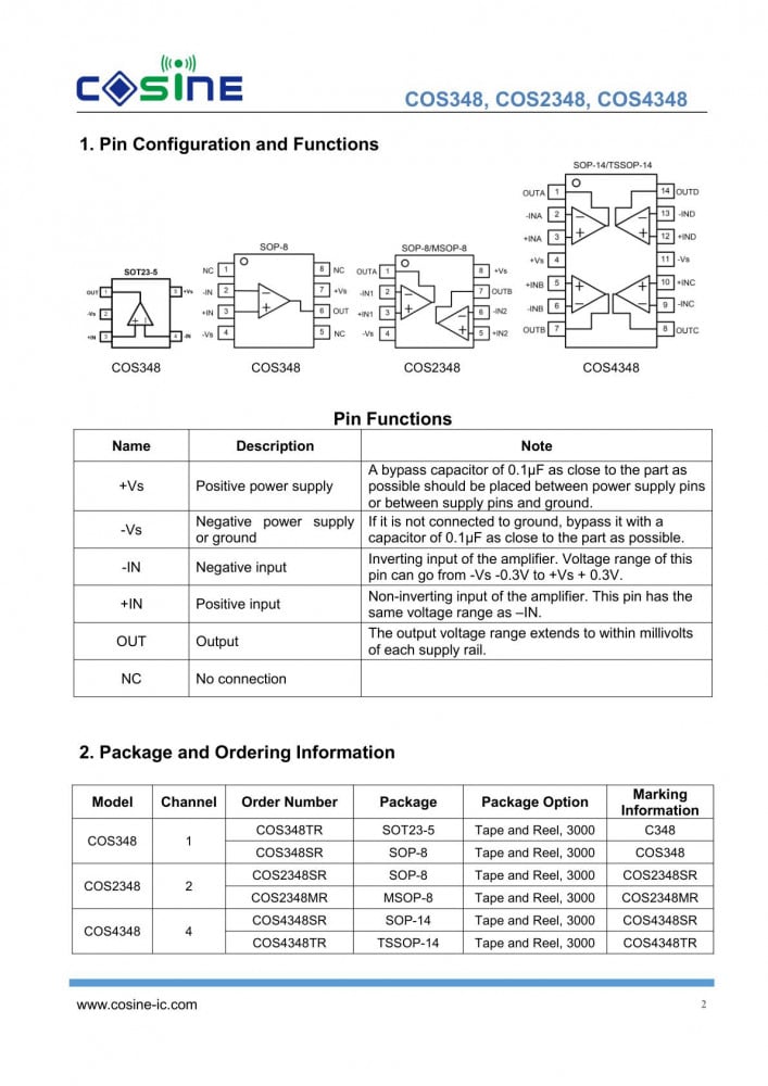 COS348TR datasheet page 2
