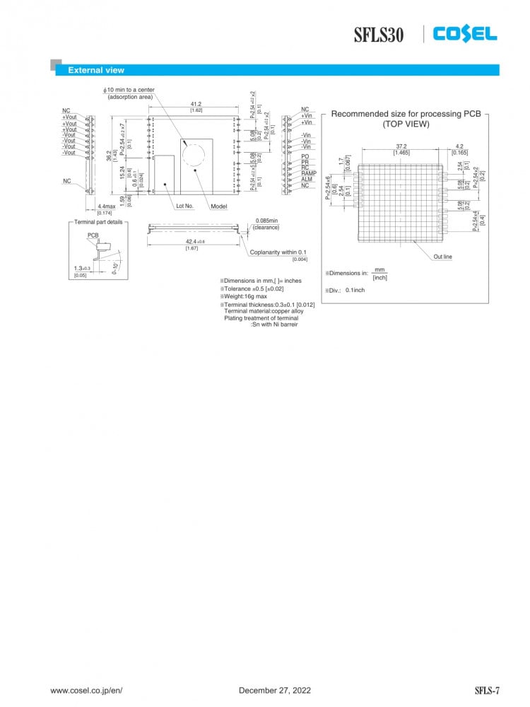Cosel SFLS series datasheet page 7