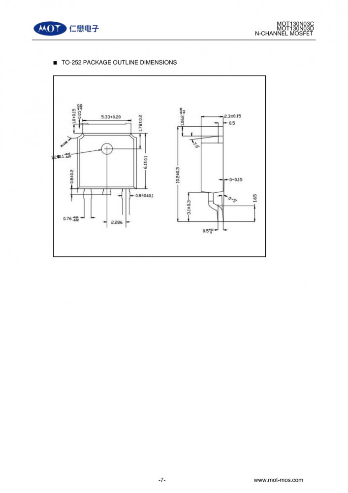 MOT130N03D datasheet page 7