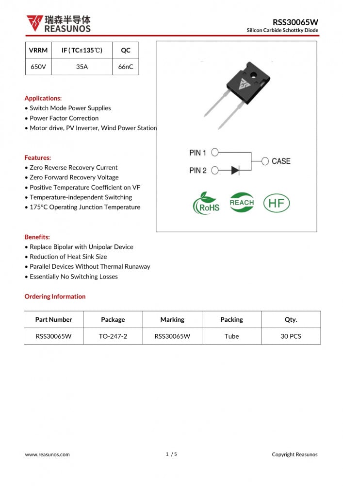 RSS30065W technical document page 1