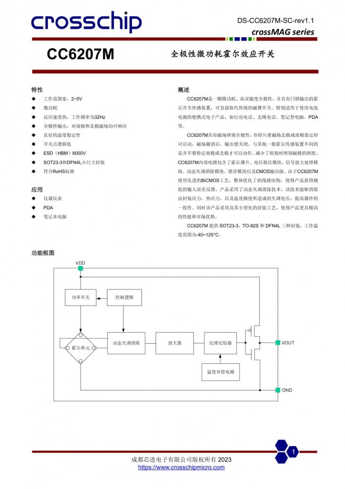 CC6207MST datasheet page 1