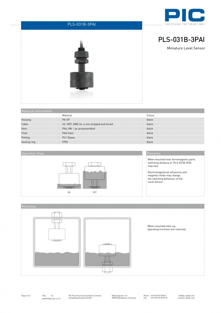 PLS-031B-3PAI datasheet page 2