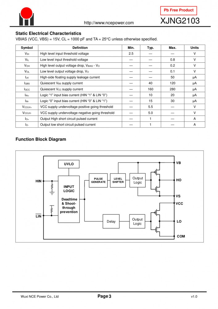 XJNG2103 datasheet page 3