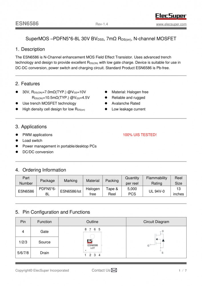 ESN6586 datasheet page 1