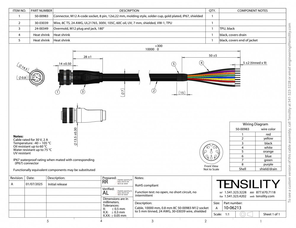 Tensility International 10-06213 product drawing