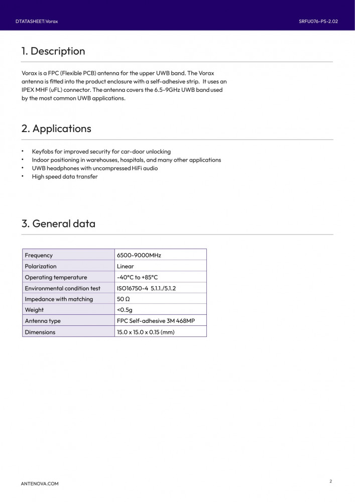 Vorax datasheet page 2