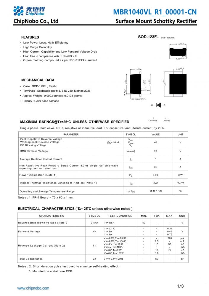 MBR1040VL_R1_00001-CN datasheet page 1