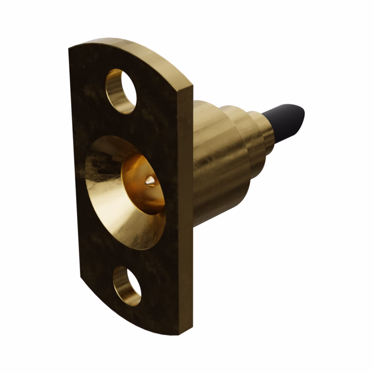 SMP-MAX Plug, Straight, Smooth Bore, Catchers Mitt, 2-Hole Flange Mount, Solder, RG-405 (.086
