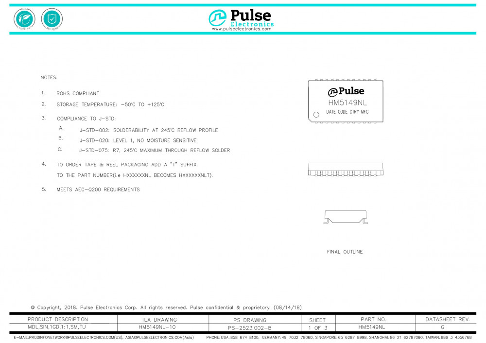 HM5149NL datasheet page 1