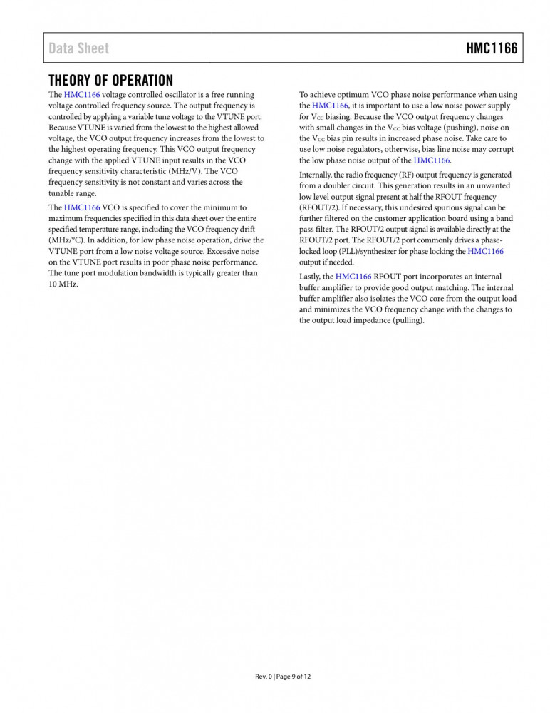 HMC1166 datasheet page 9