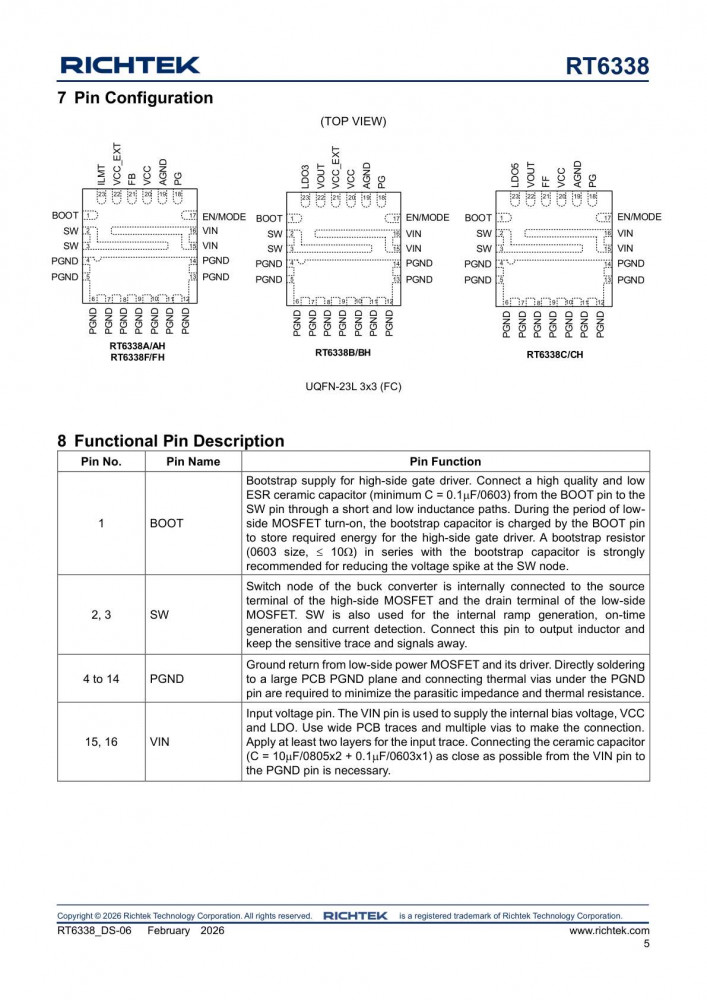 RT6338 technical document page 5
