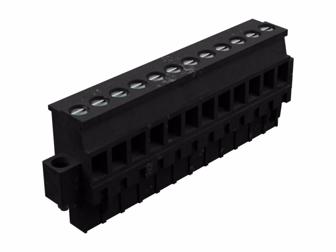 5.00mm Pitch Eurostyle Vertical Plug, with Retention Screws and Reverse Imprinting, Front Wire Entry, Gold (Au) Plated, Black, 12 Circuits for sale