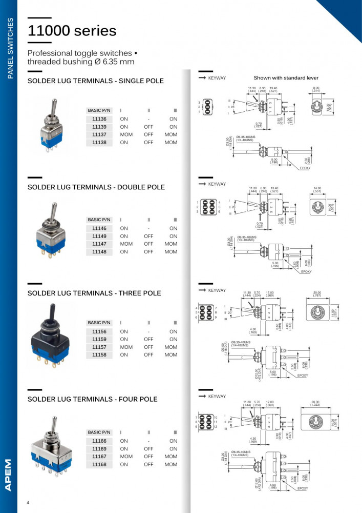 APEM 11000 series datasheet page 4