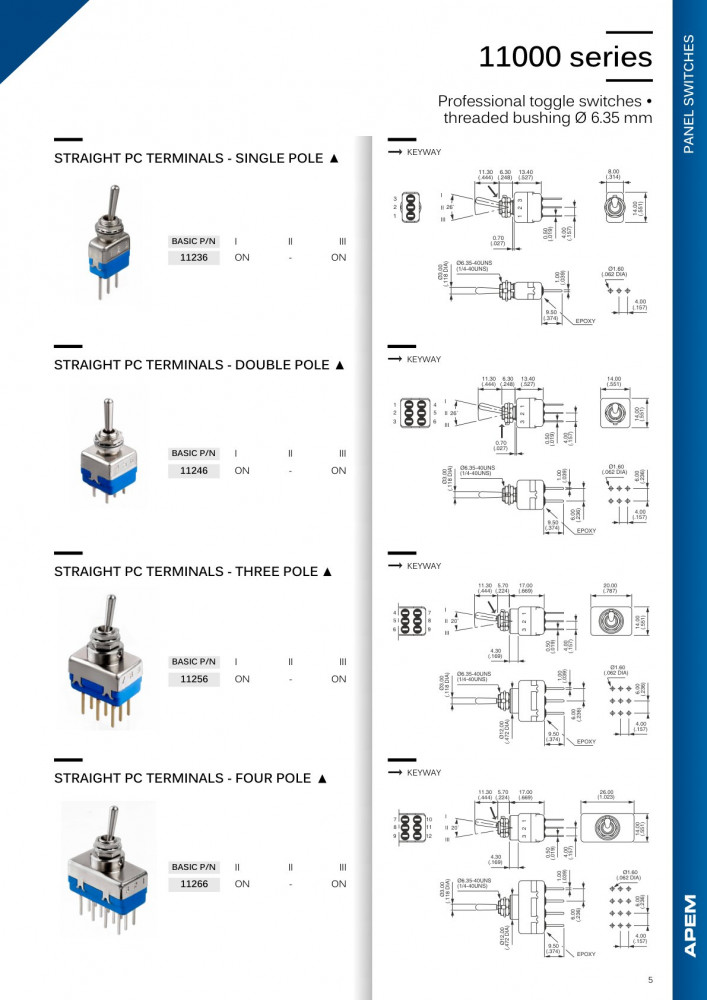 APEM 11000 series datasheet page 5