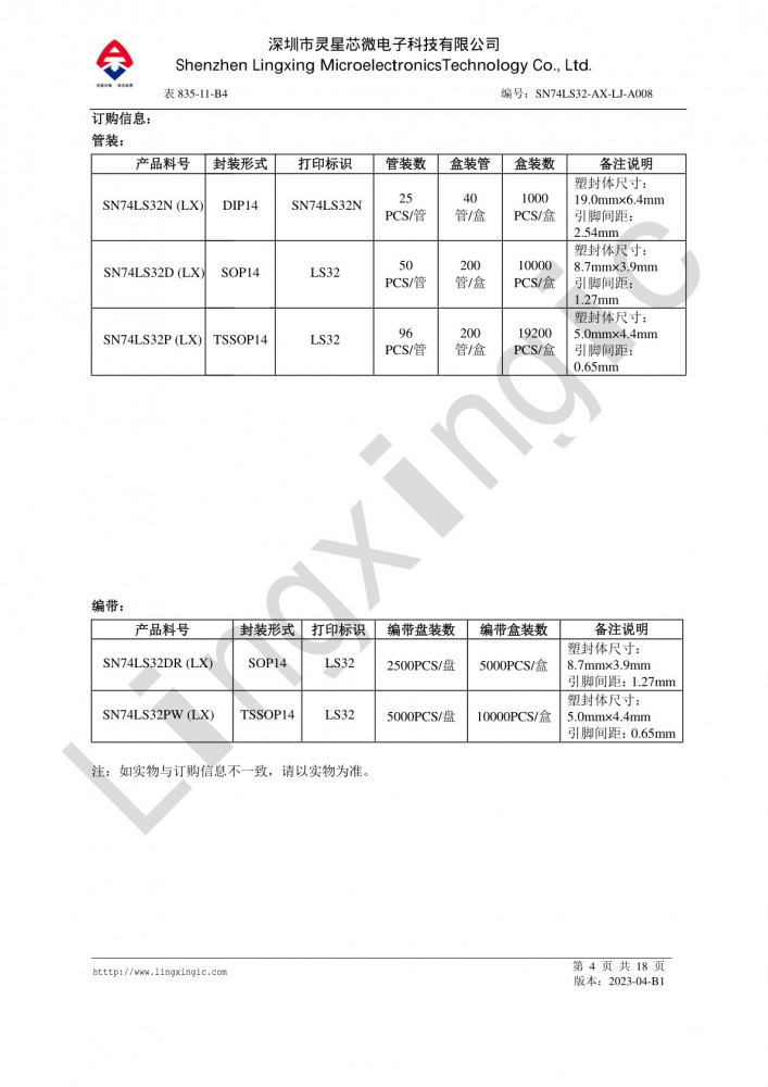 SN74LS32N(LX) datasheet page 4