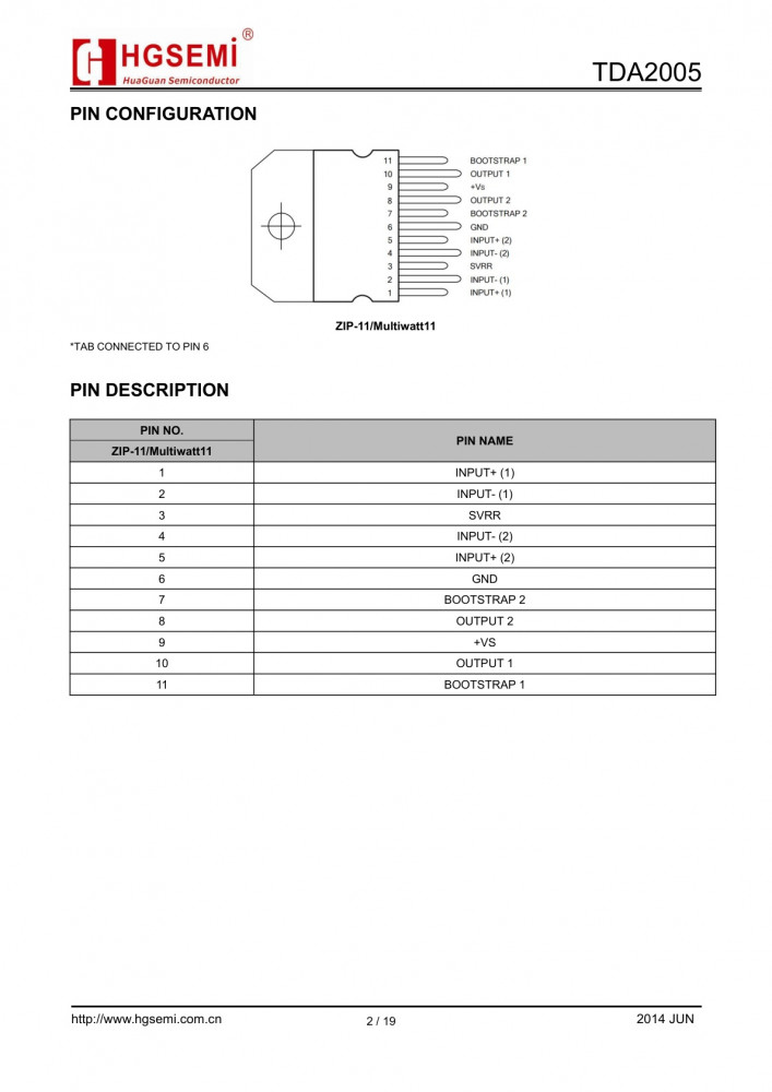 TDA2005R datasheet page 2