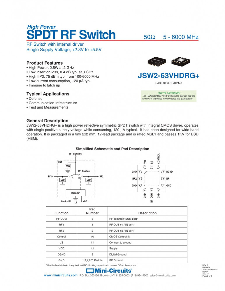 JSW2-63VHDRG+ technical document page 2