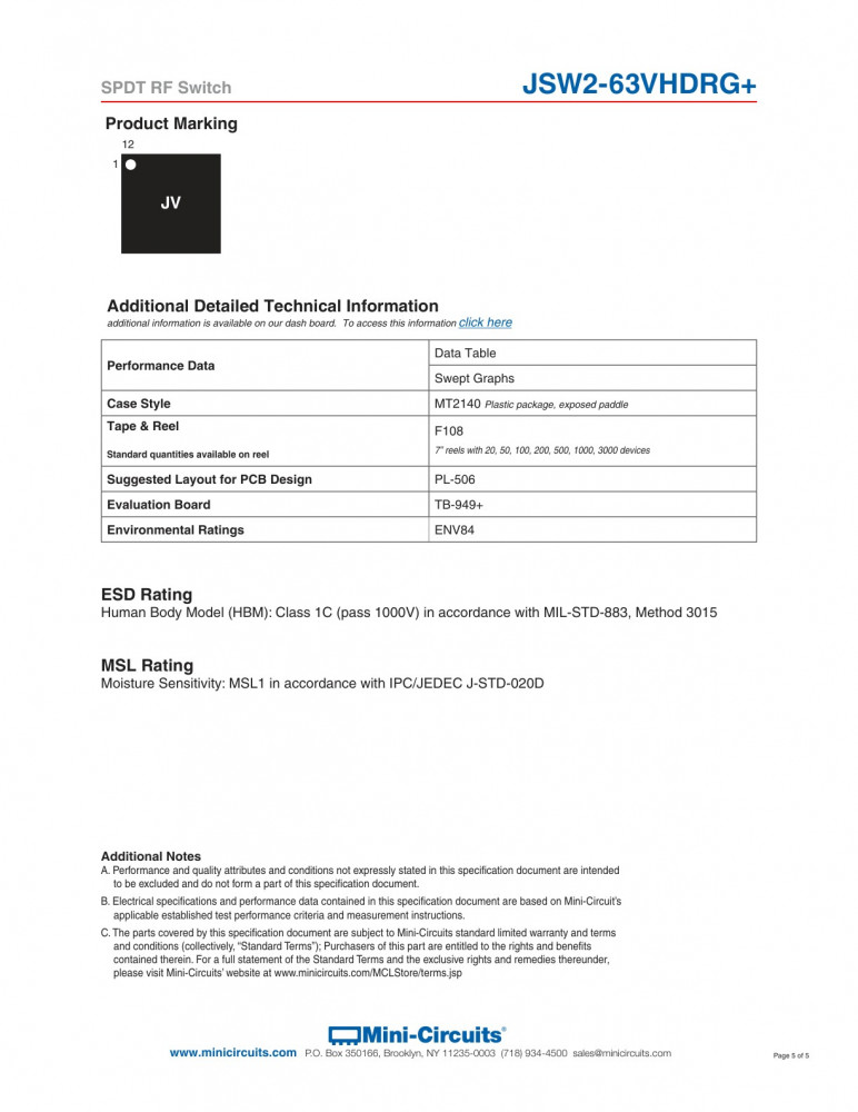 JSW2-63VHDRG+ technical document page 5