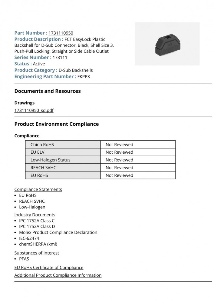 MOLEX 1731110950 drawing page 1