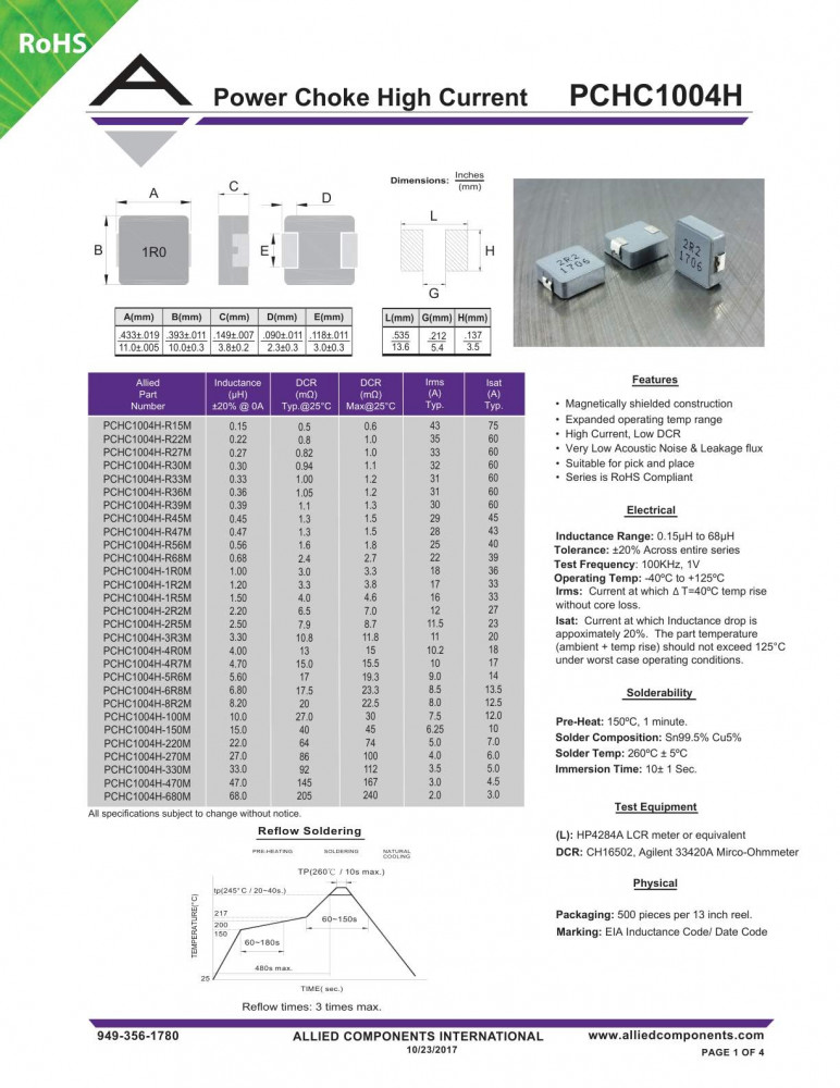 PCHC1004H technical document page 1