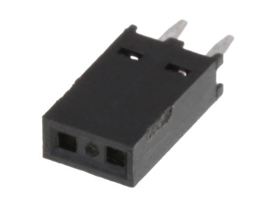 C-Grid III PCB Receptacle, 2.54mm Pitch, Single Row, Right-Angle, Shrouded, 2 Circuits, 0.76µm Gold (Au) Plating