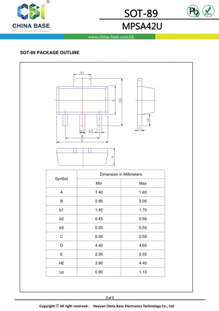 CBI MPSA42U datasheet page 3