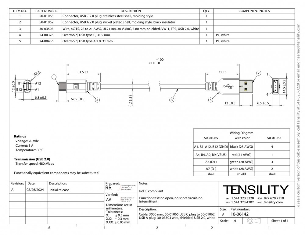 Tensility International 10-06142 product drawing