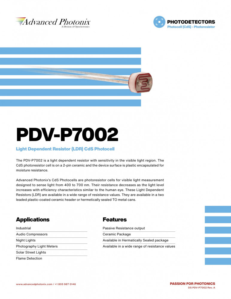PDV-P7002 datasheet page 1