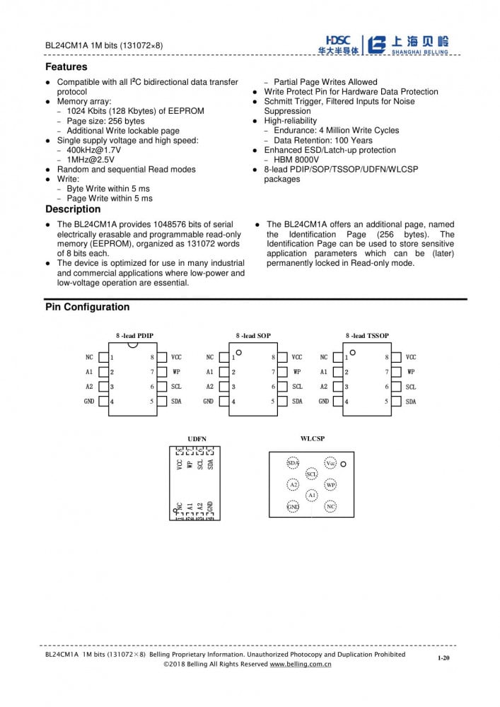 BL24CM1A datasheet page 1