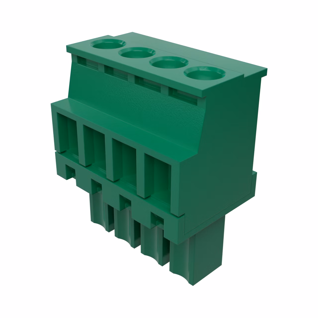 3.81mm Pitch Eurostyle Vertical Plug, with Standard Imprinting, Rear Wire Entry, Green Housing, 4 Circuits for sale