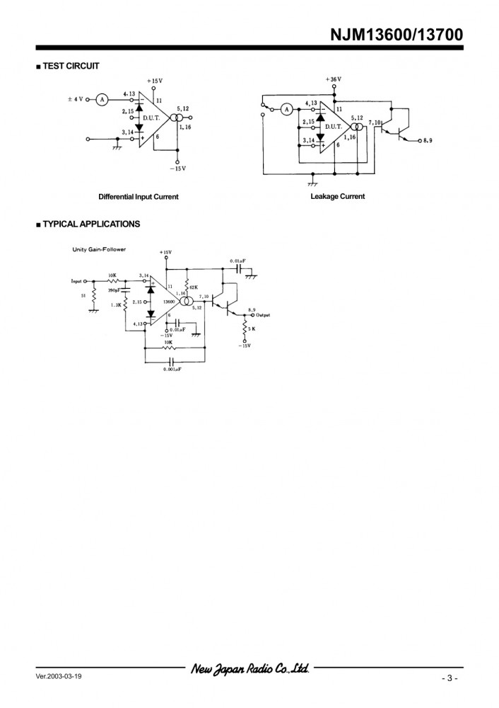 NJM13600M datasheet page 3