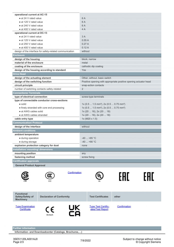 3SE51120LA001AJ0 datasheet page 2