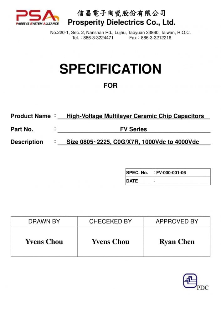 PSA FV Series datasheet page 2
