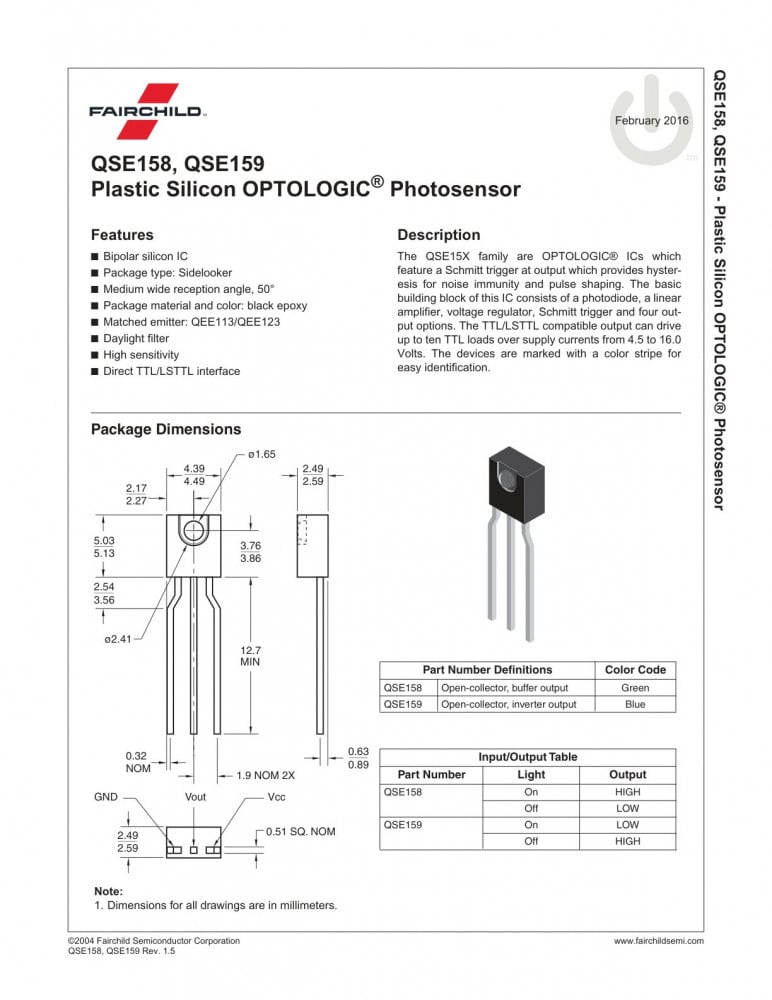 QSE159 datasheet page 2