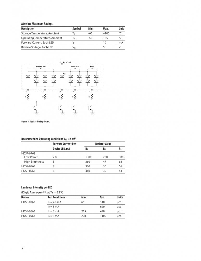 HDSP-0962 datasheet page 7